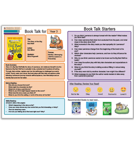 Buy Book Talk Card for Year 3: Diary of a Big Bad Wolf | Pandora Books